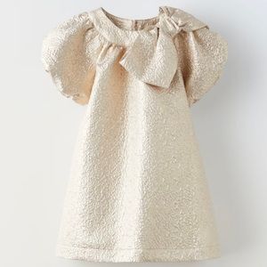 Zara | Dresses | Nwt Zara 3d Bow Dress Gold Size 34 | Poshmark